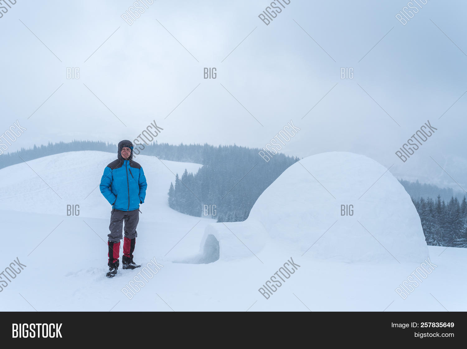 Guy Built Igloo Image & Photo (Free Trial) | Bigstock