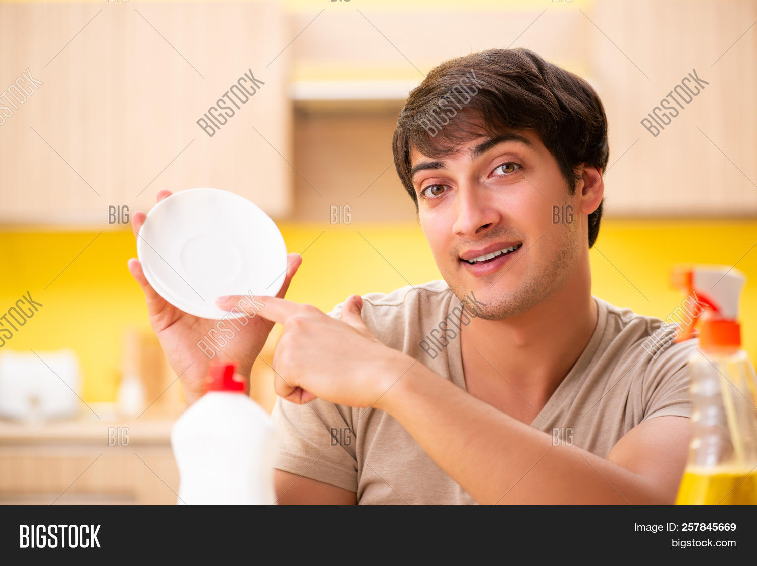 Man Washing Dishes Image & Photo (Free Trial) | Bigstock