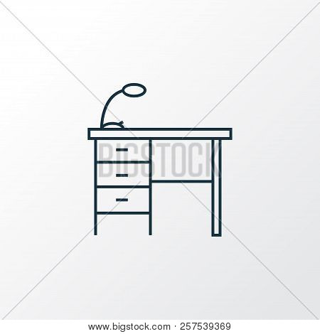 Desk Icon Line Symbol Vector & Photo (Free Trial) | Bigstock