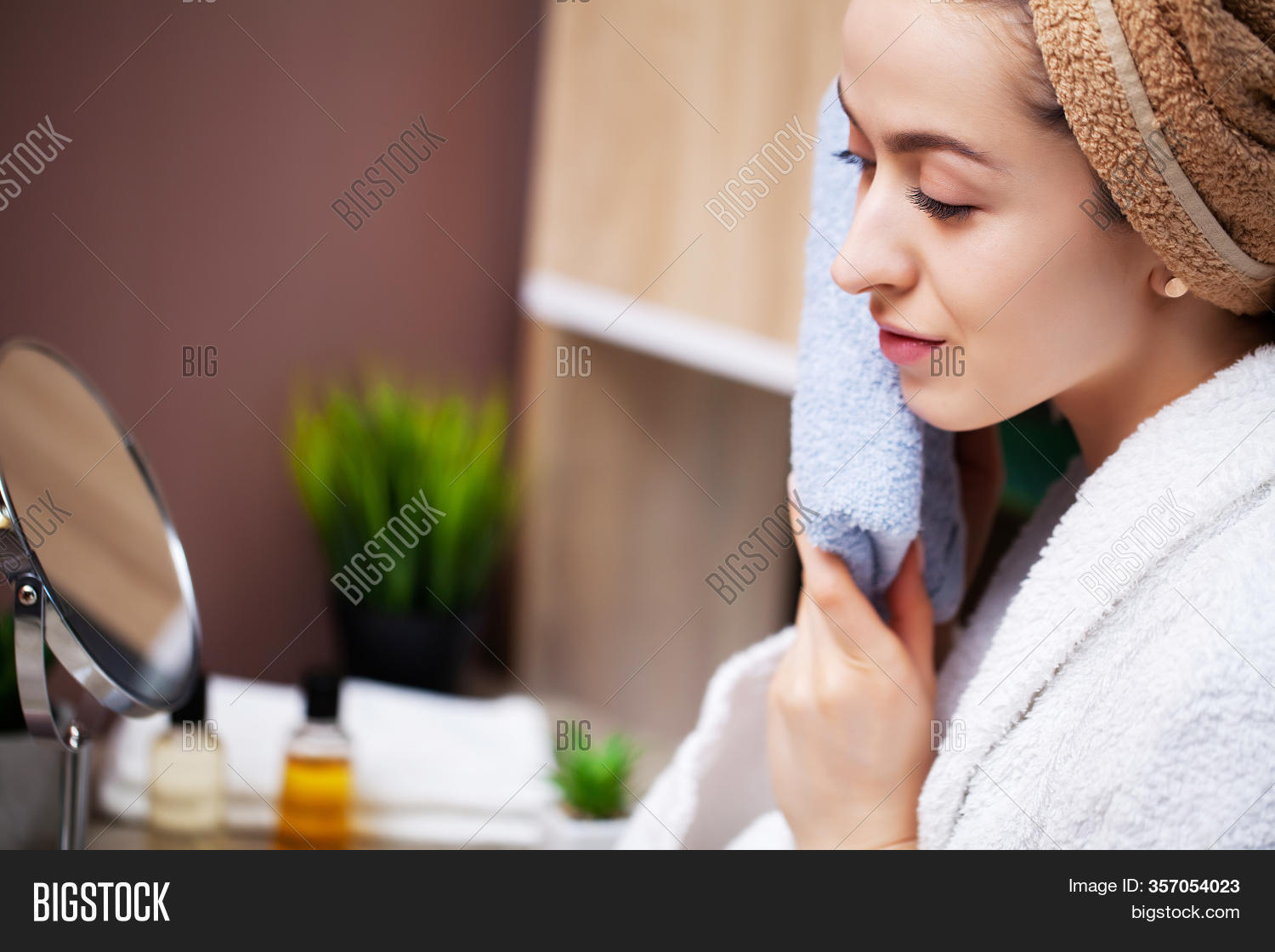 Cute Woman Wipes Face Image & Photo (Free Trial) | Bigstock
