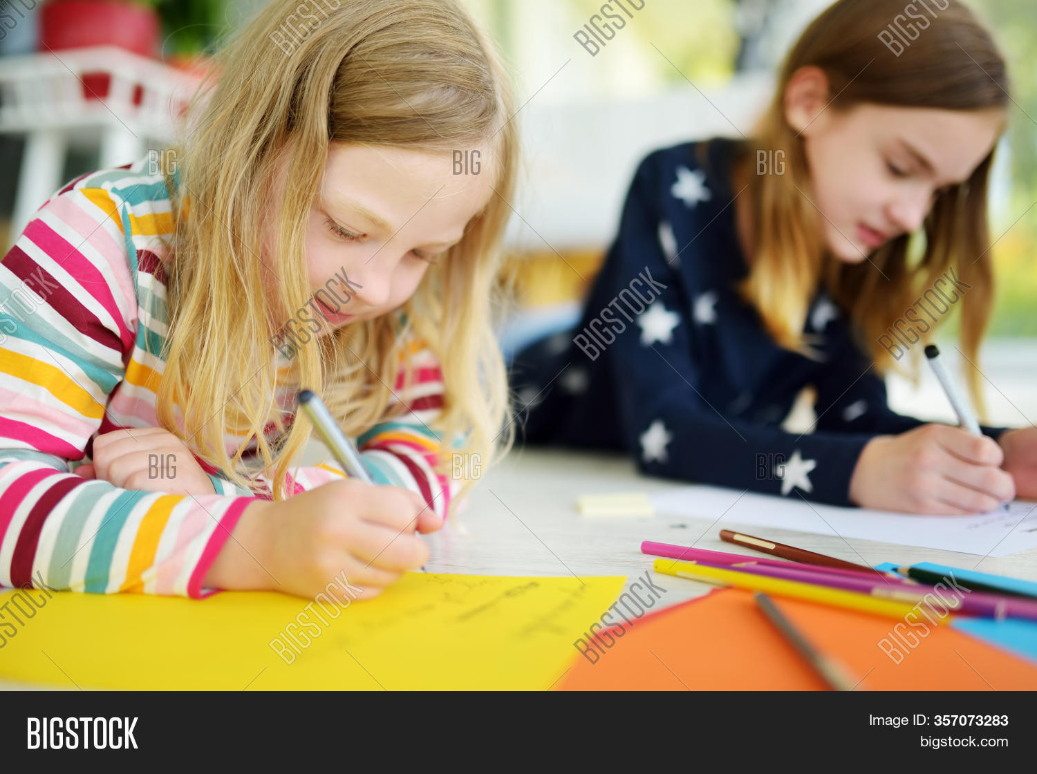 Two Sisters Drawing Image & Photo (Free Trial) | Bigstock