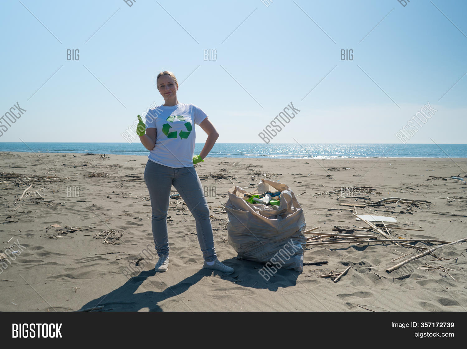 Woman Picks Trash Image & Photo (Free Trial) | Bigstock