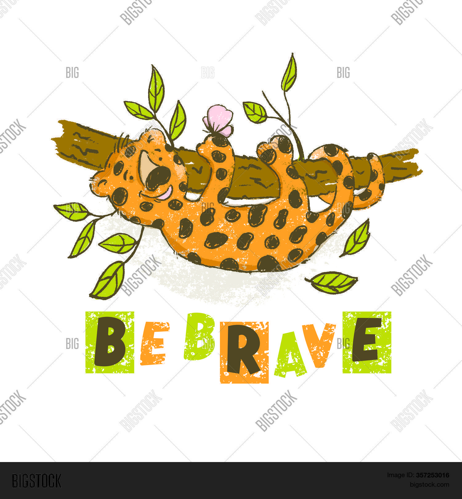 Be Brave Cartoon Cute Vector & Photo (Free Trial) | Bigstock