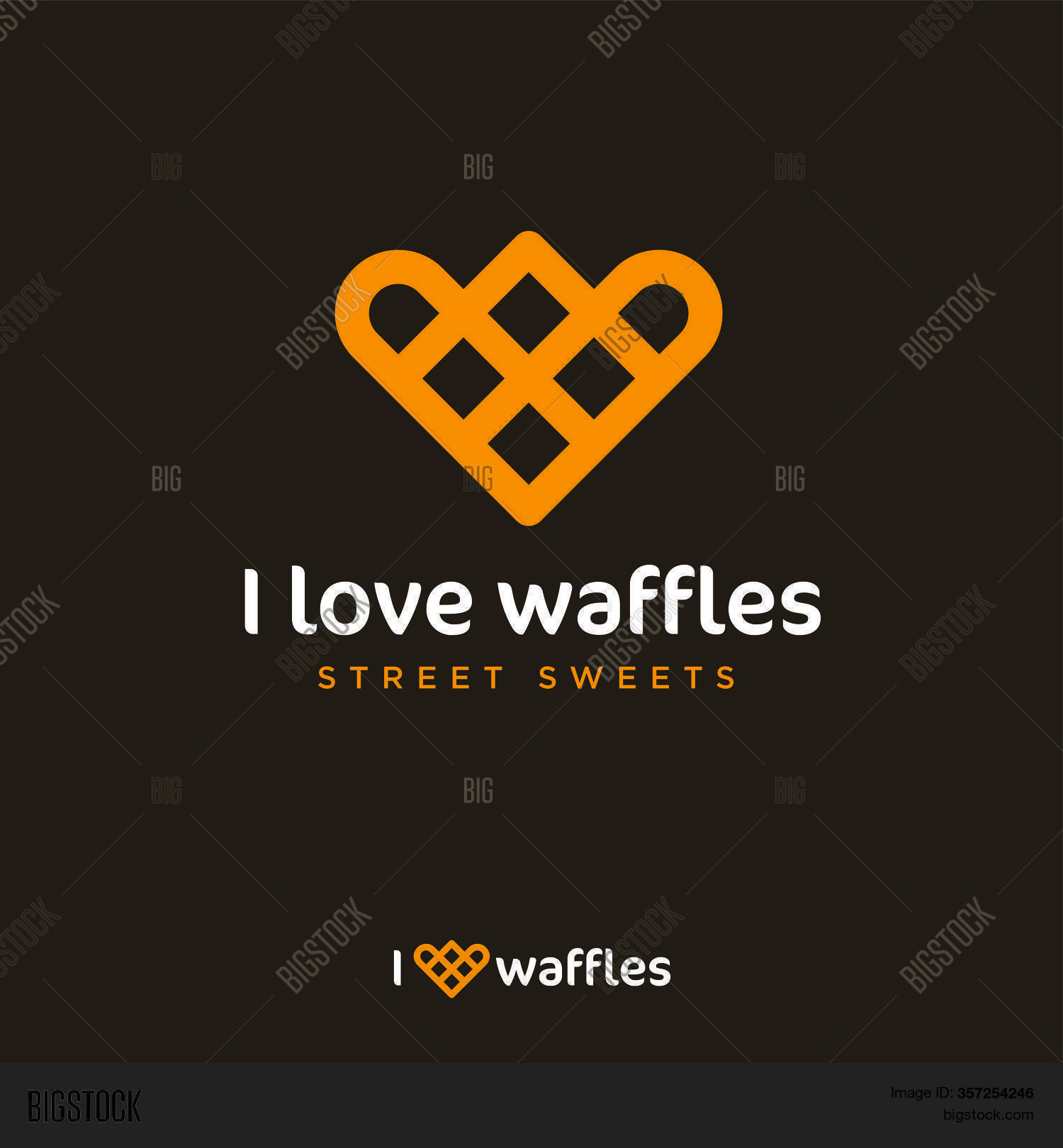 Love Waffles Logo. Vector & Photo (Free Trial) | Bigstock