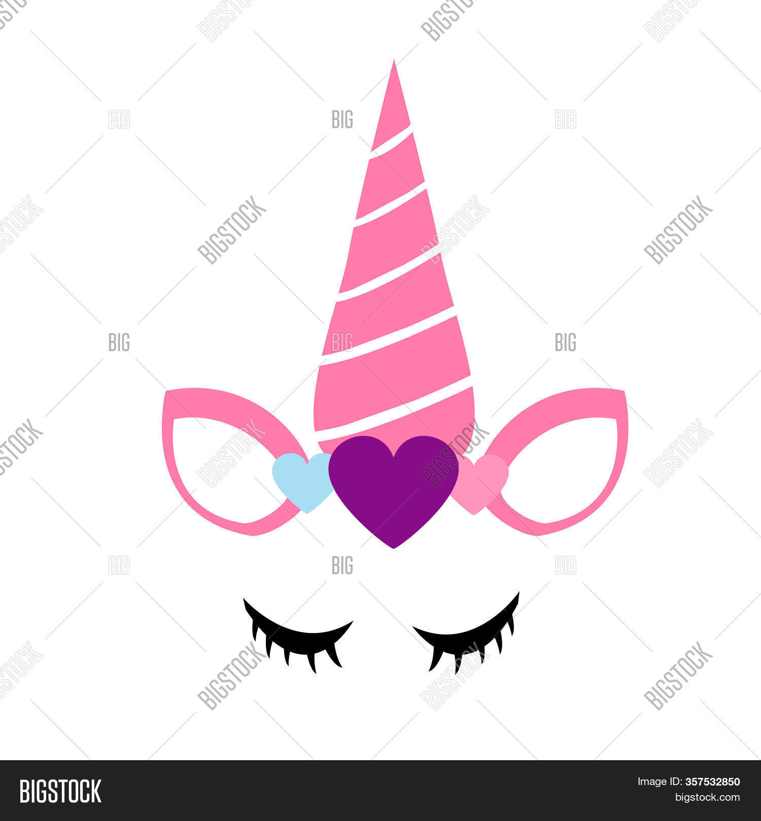 Cute Unicorn Faces On Image & Photo (Free Trial) | Bigstock