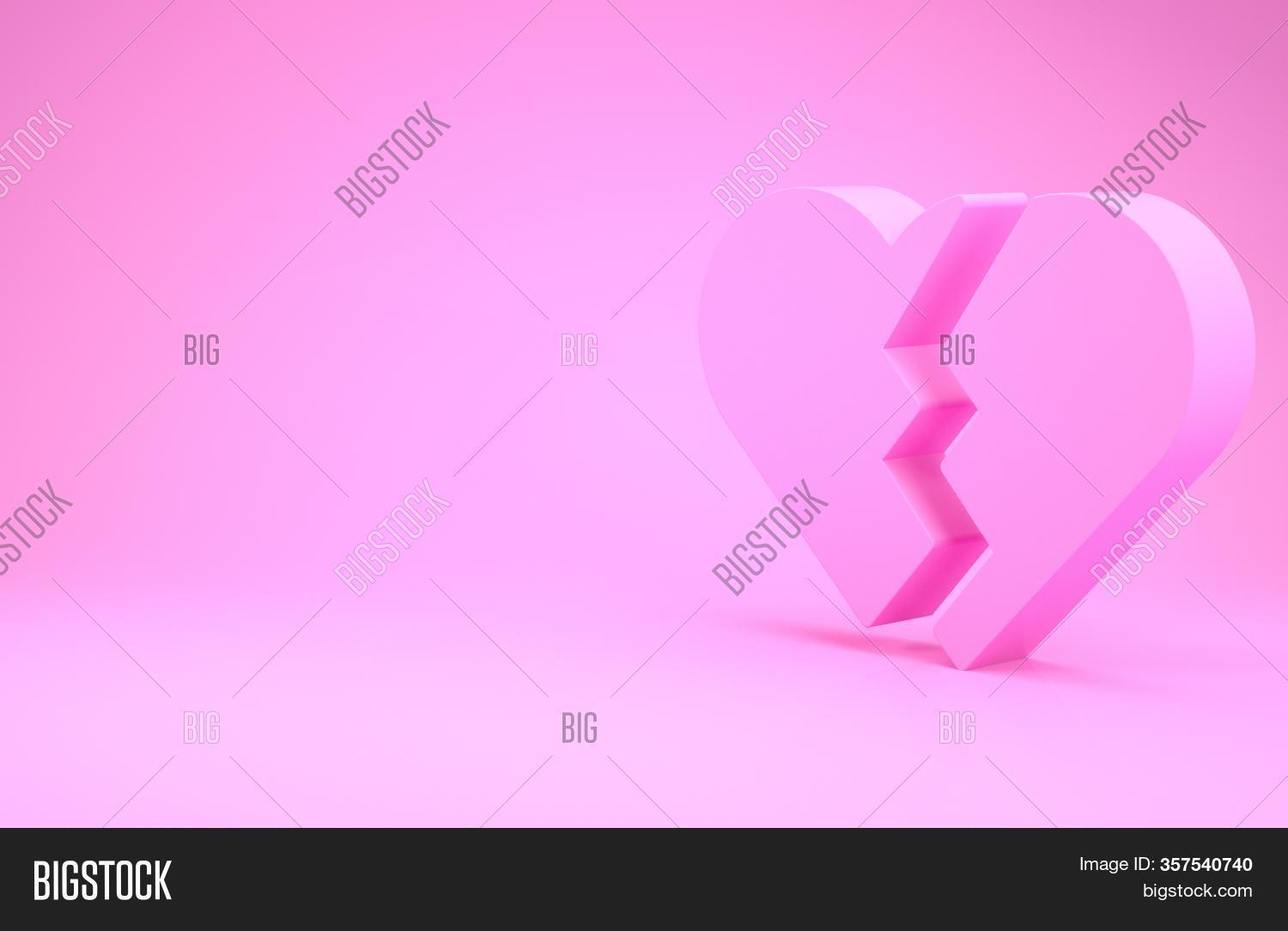 Pink Broken Heart Image & Photo (Free Trial) | Bigstock
