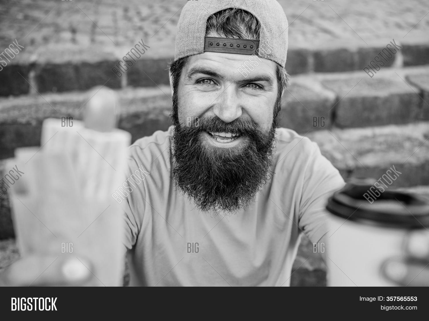 Man Bearded Eat Tasty Image & Photo (Free Trial) | Bigstock