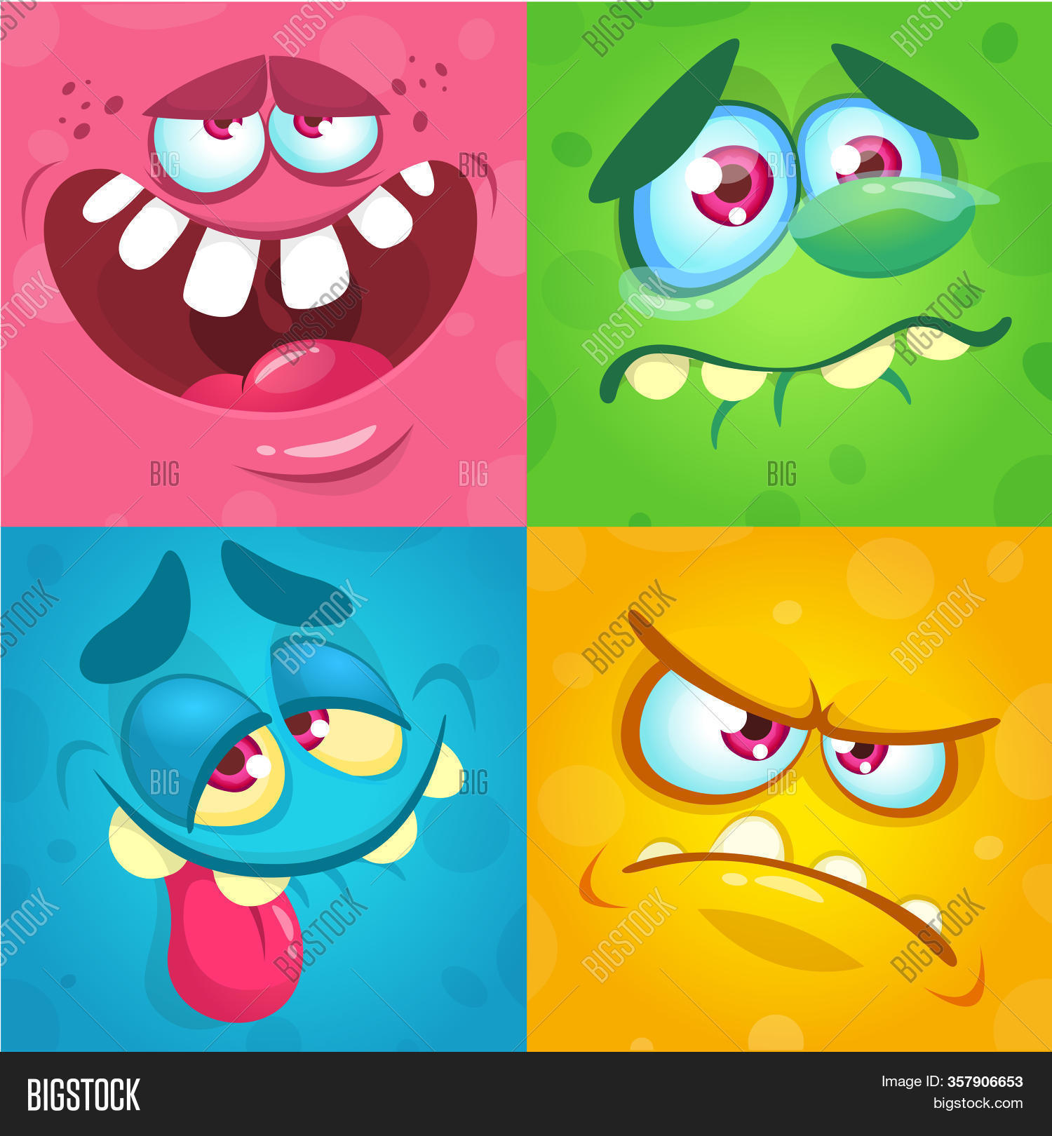 Cartoon Monster Faces Image & Photo (Free Trial) | Bigstock