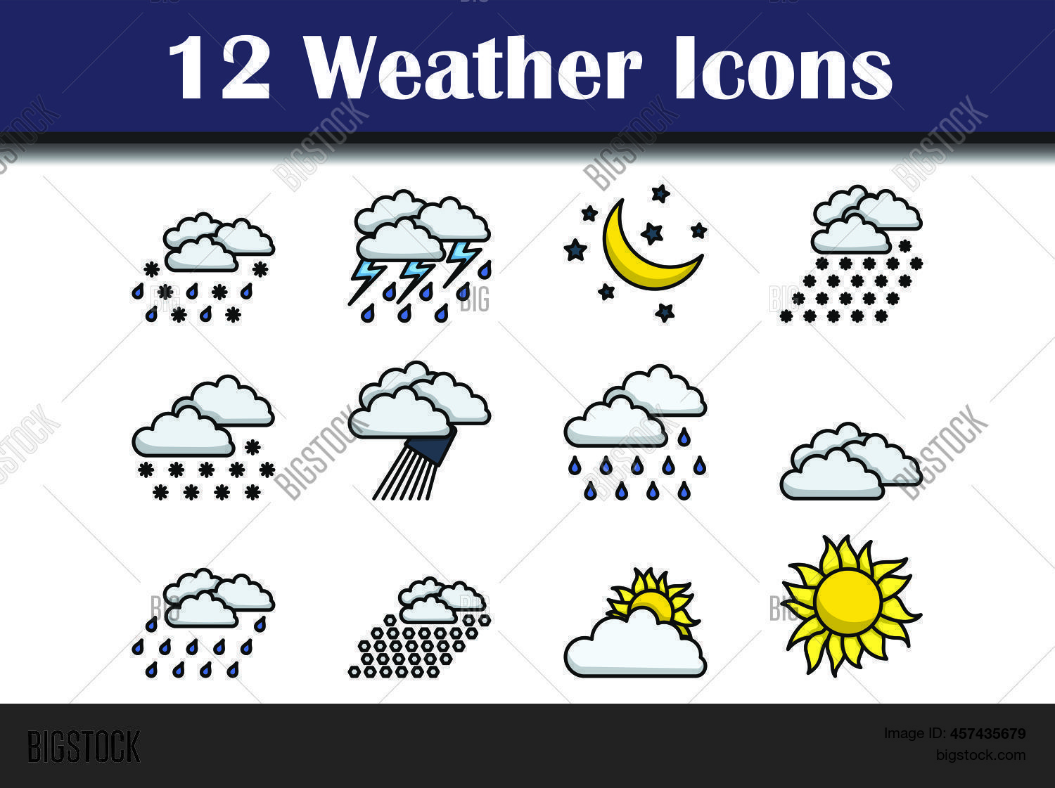 Weather Icon Set. Vector & Photo (Free Trial) | Bigstock