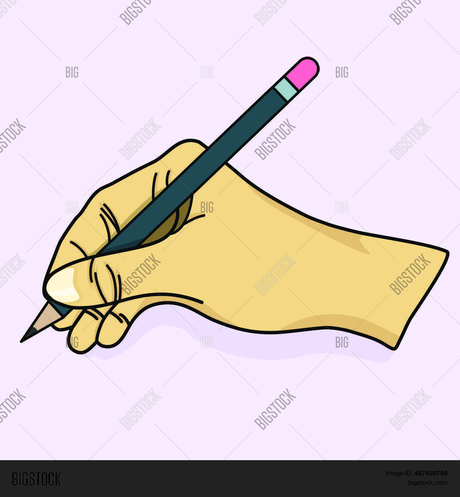Hand Holding Pencil Vector & Photo (Free Trial) | Bigstock