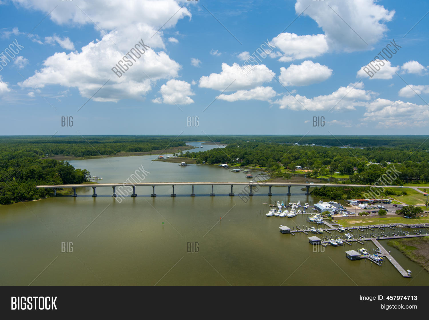 Aerial View Fowl River Image & Photo (Free Trial) | Bigstock