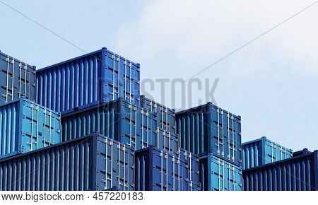 Stack Blue Container Image & Photo (Free Trial) | Bigstock