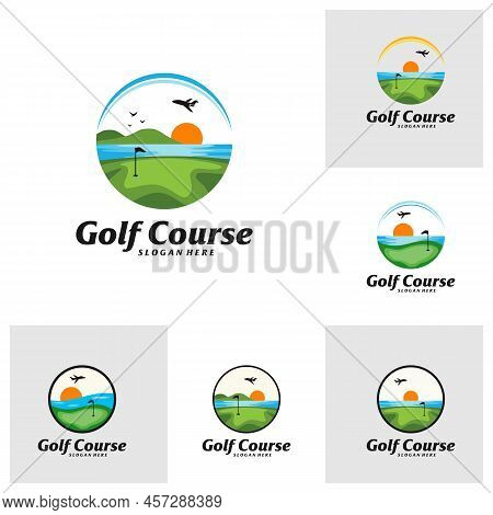 Set Golf Course Logo Vector & Photo (Free Trial) | Bigstock