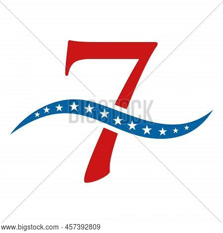 Letter 7 America Logo Vector & Photo (Free Trial) | Bigstock