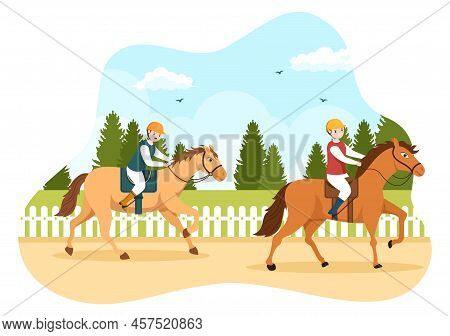 Horse Race Cartoon Vector & Photo (Free Trial) | Bigstock