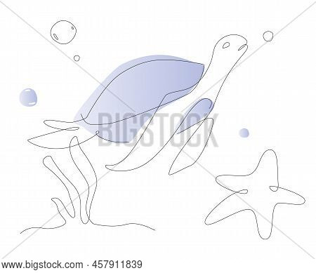 One Line Turtle Vector & Photo (Free Trial) | Bigstock