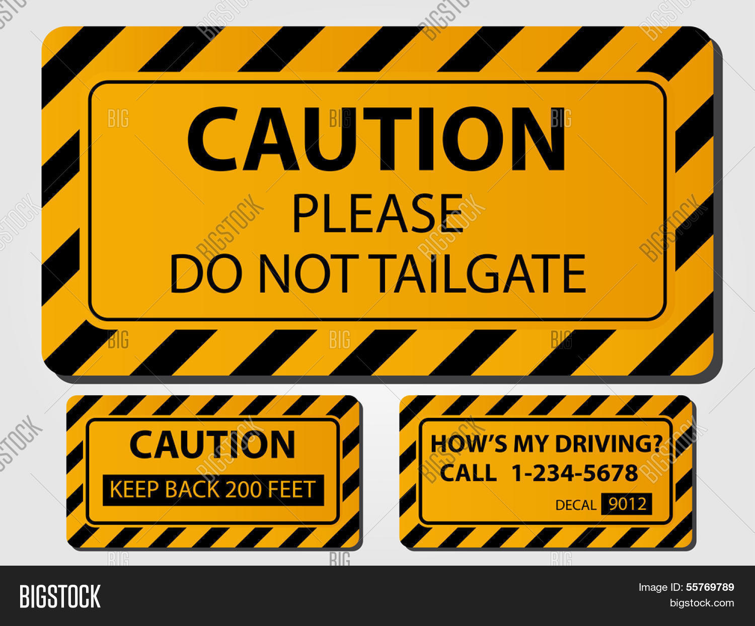 Caution Truck Signs Vector & Photo (Free Trial) | Bigstock