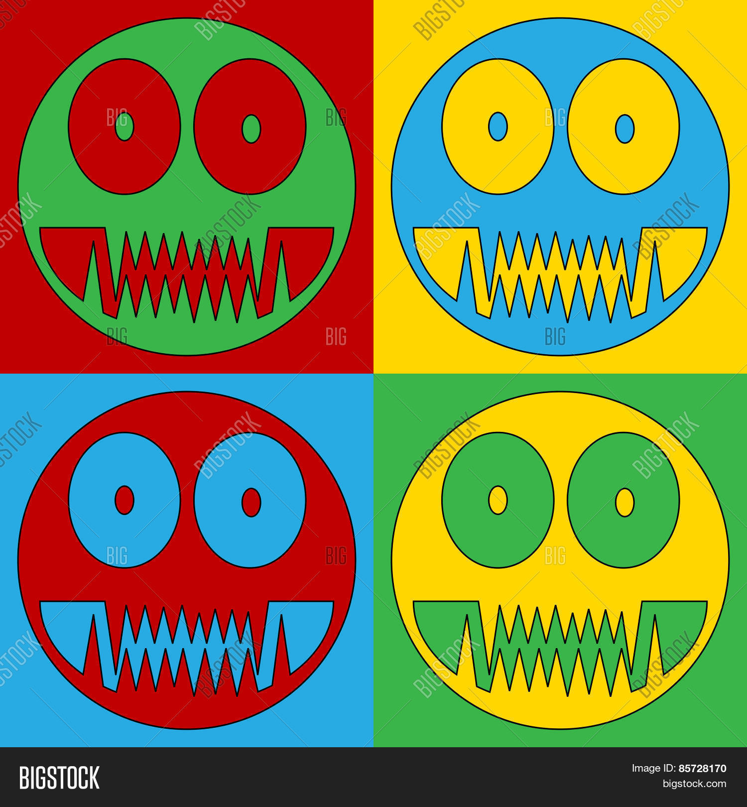 Pop Art Monster Vector & Photo (Free Trial) | Bigstock