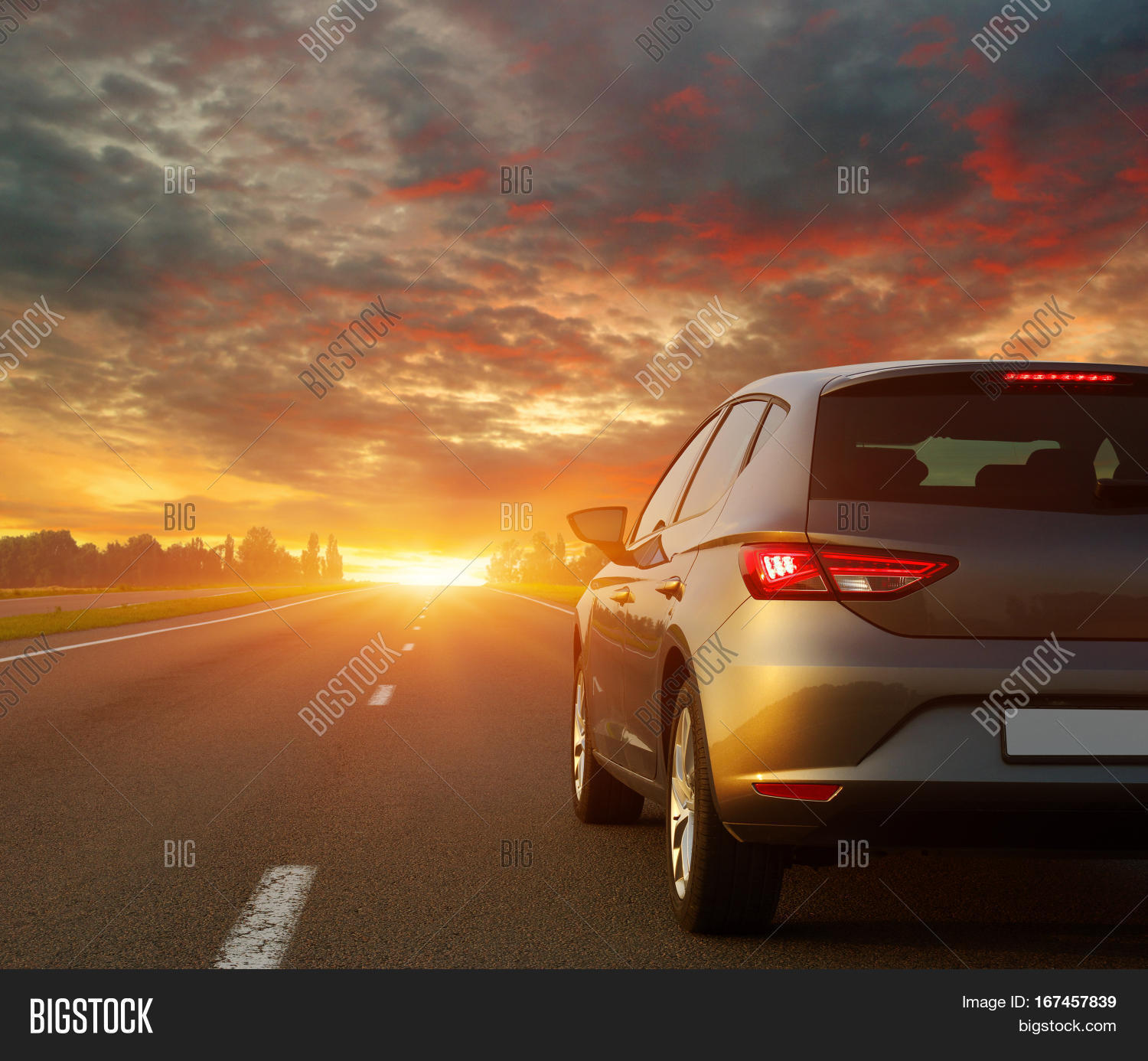 Car Light On Road Image & Photo (Free Trial) | Bigstock