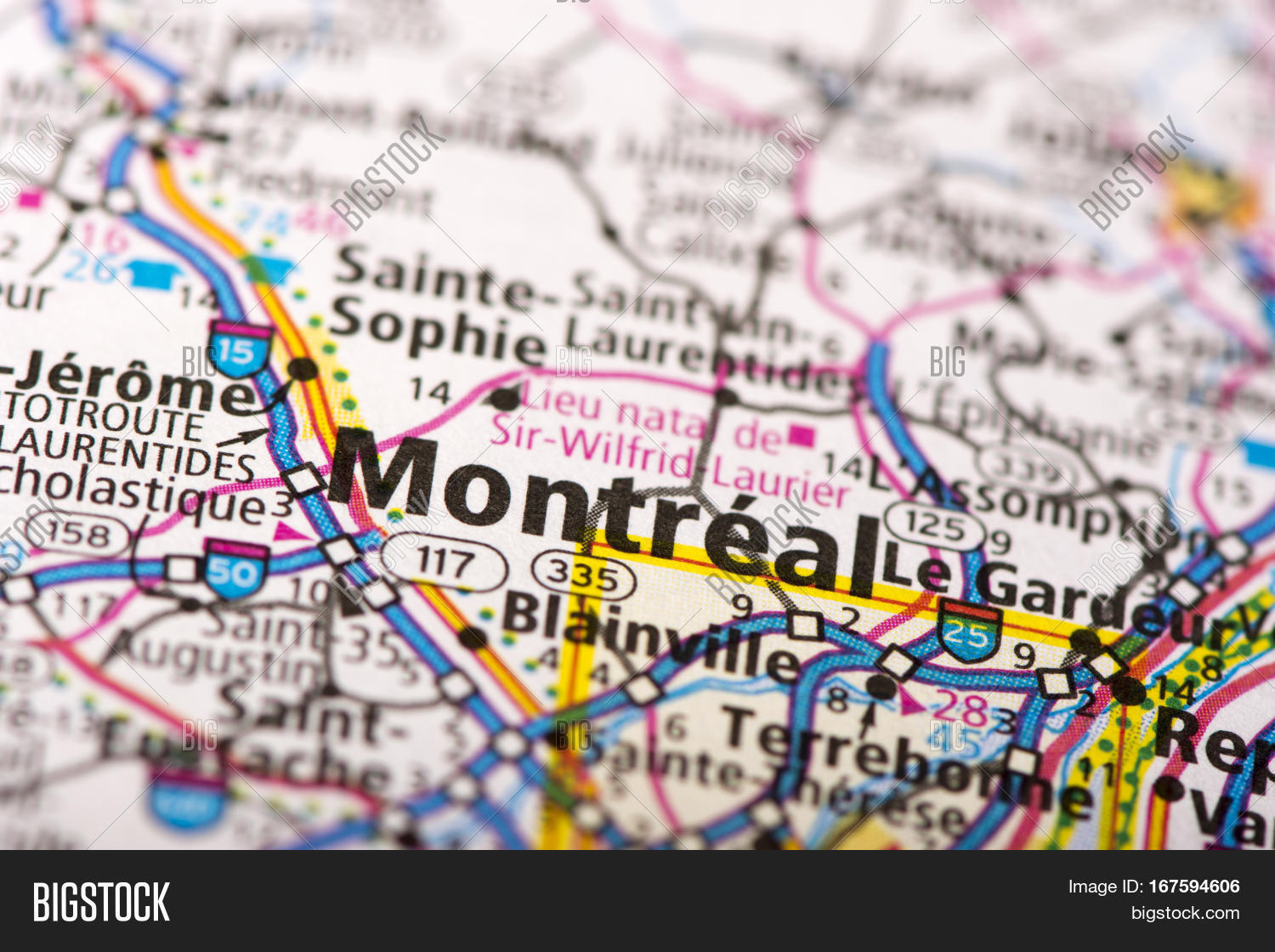 Montreal On Map Image & Photo (Free Trial) | Bigstock