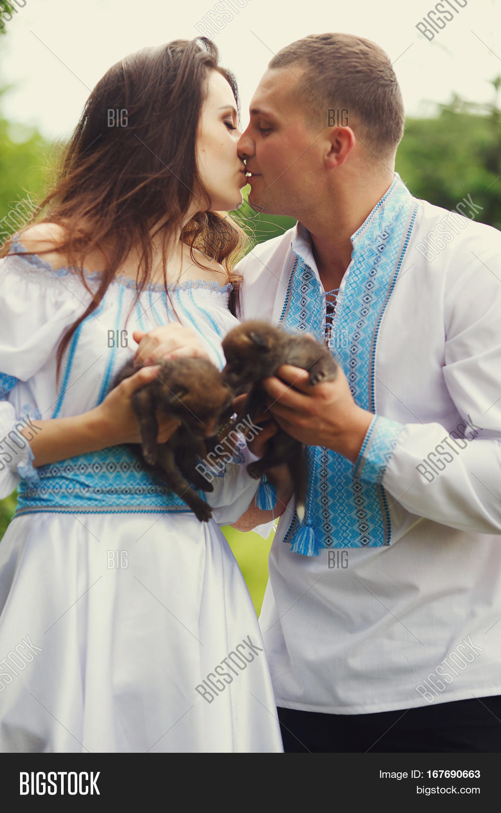 Couple Kisses While Image & Photo (Free Trial) | Bigstock