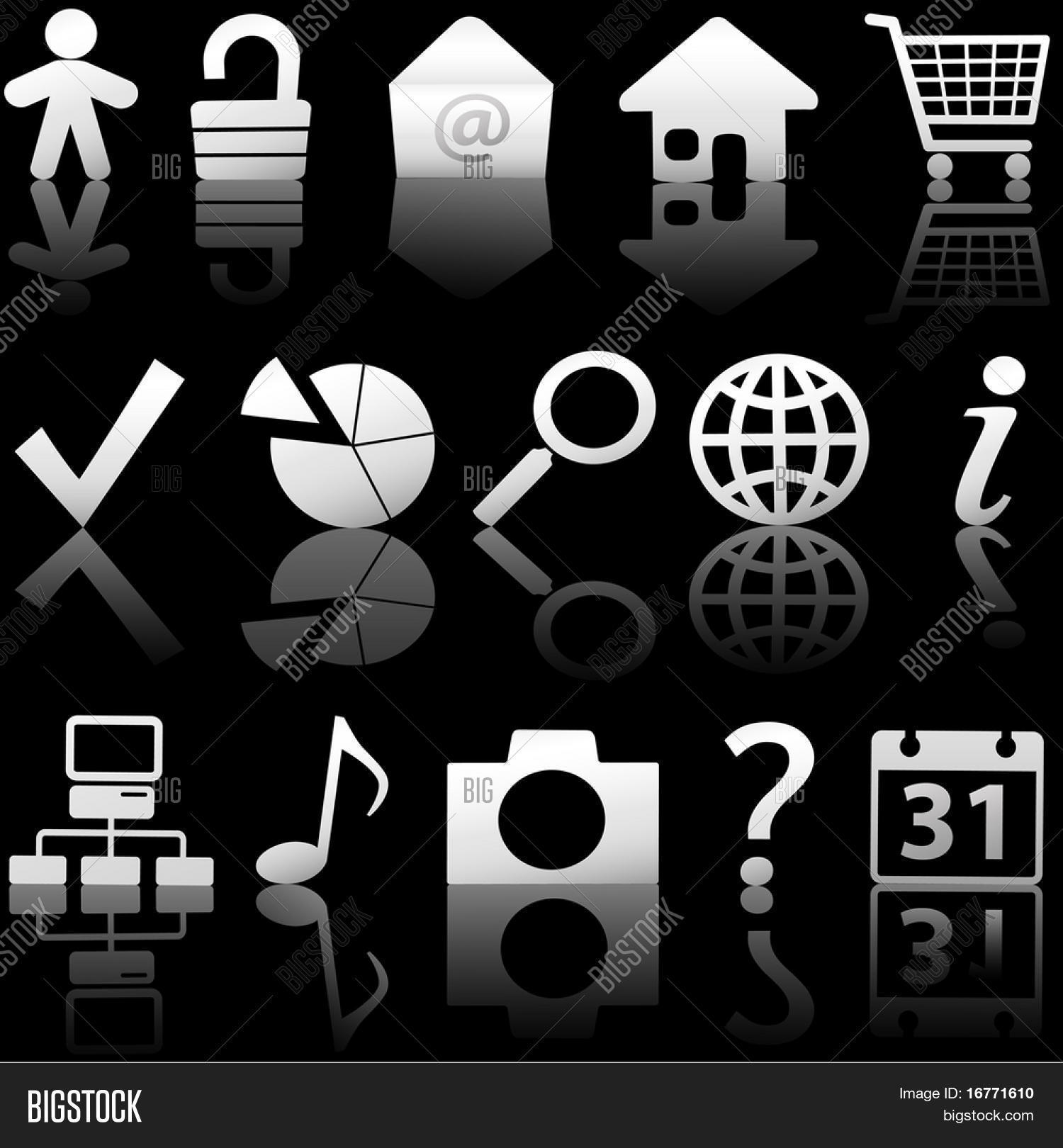 Gray Icon Symbol Set Vector & Photo (Free Trial) | Bigstock