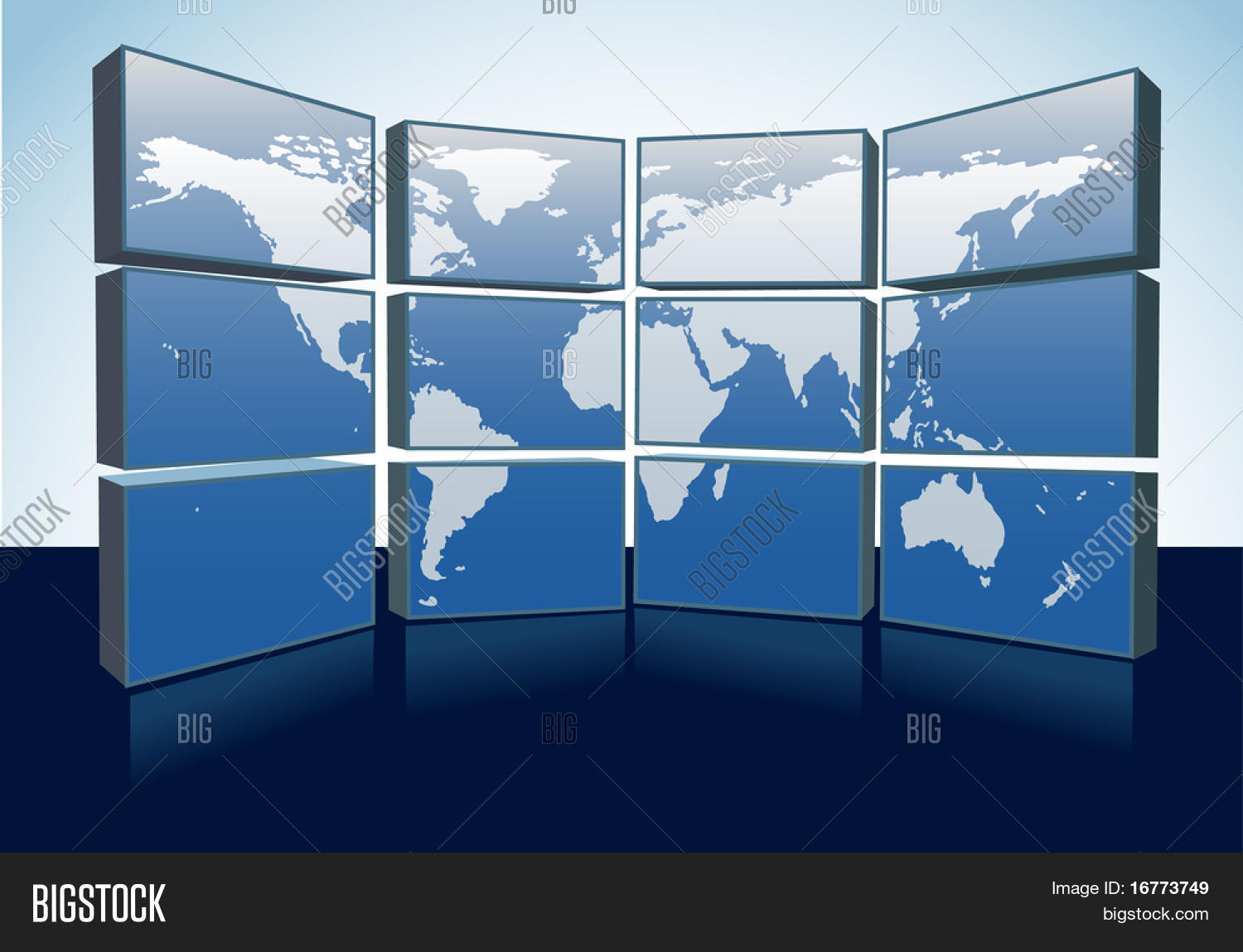 Wall Monitors Display Vector & Photo (Free Trial) | Bigstock