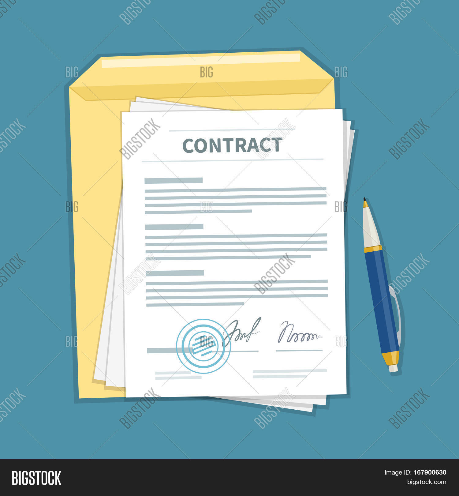 Signed Contract Stamp Vector & Photo (Free Trial) | Bigstock
