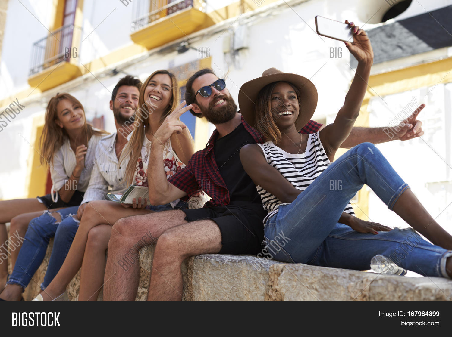 Five Friends Sitting Image & Photo (Free Trial) | Bigstock