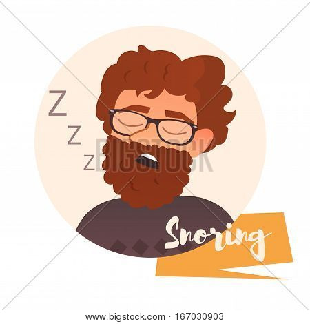 Snoring Man. Vector Vector & Photo (Free Trial) | Bigstock