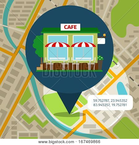 Cafe Location Map Map Vector & Photo (Free Trial) | Bigstock
