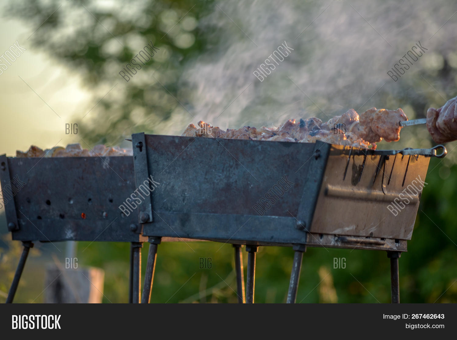 Natural Wood Fire Bbq Image & Photo (Free Trial) | Bigstock