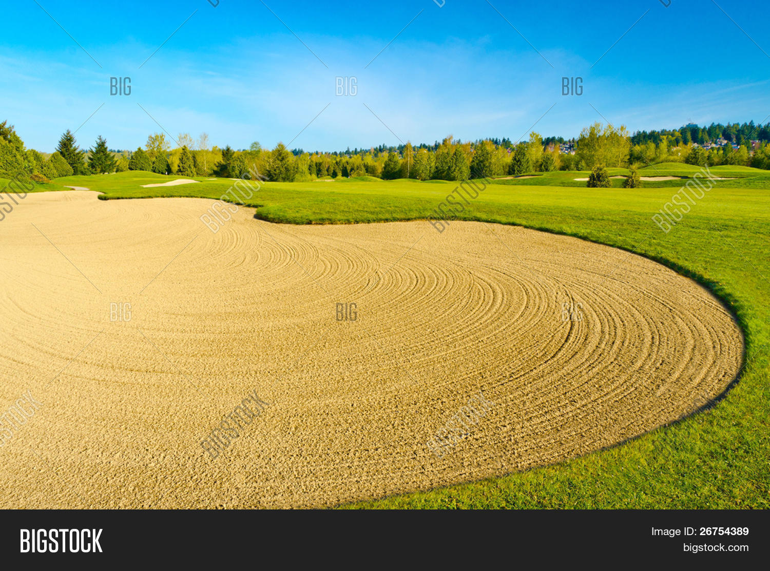 Sand Bunker On Golf Image & Photo (Free Trial) | Bigstock
