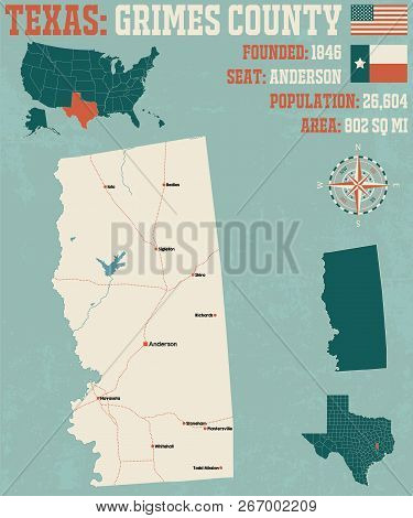 Detailed Map Grimes Vector & Photo (Free Trial) | Bigstock