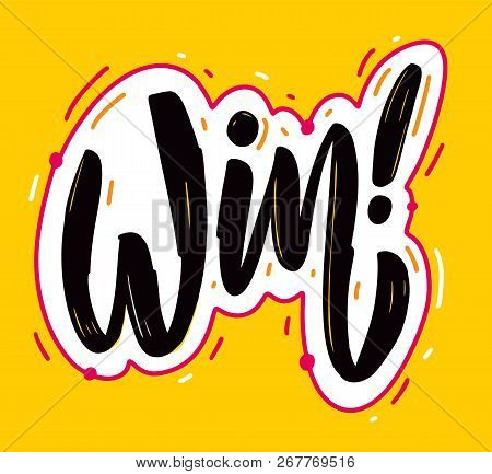 Win Lettering Banner Vector & Photo (Free Trial) | Bigstock