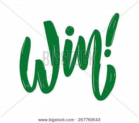 Win Lettering Banner Vector & Photo (Free Trial) | Bigstock