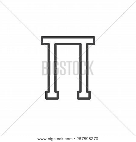 Pi Letter Outline Vector & Photo (Free Trial) | Bigstock