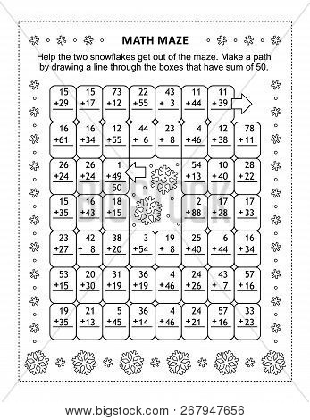 Math Maze Addition Vector & Photo (Free Trial) | Bigstock