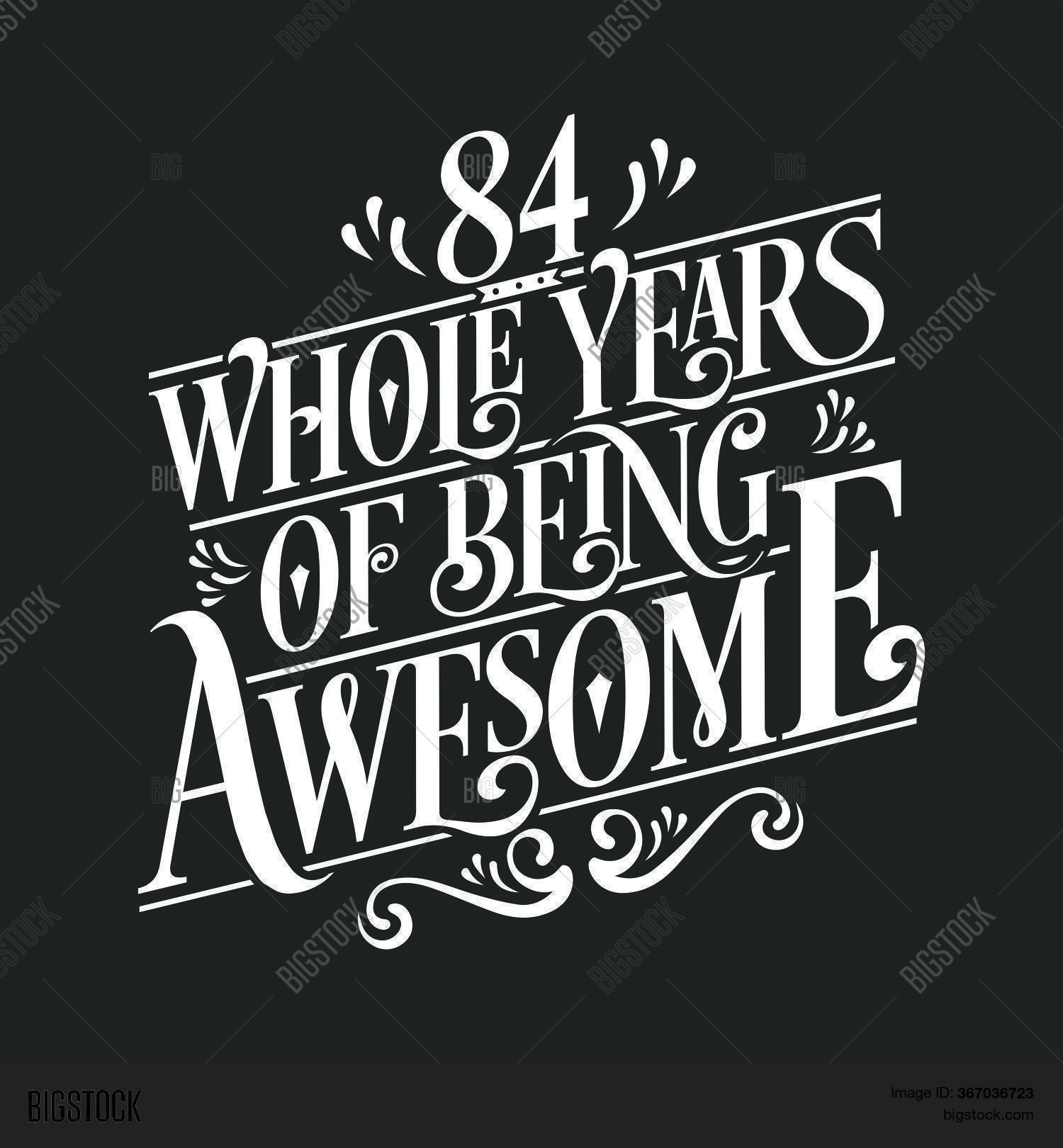 84 Years Birthday 84 Vector & Photo (Free Trial) | Bigstock