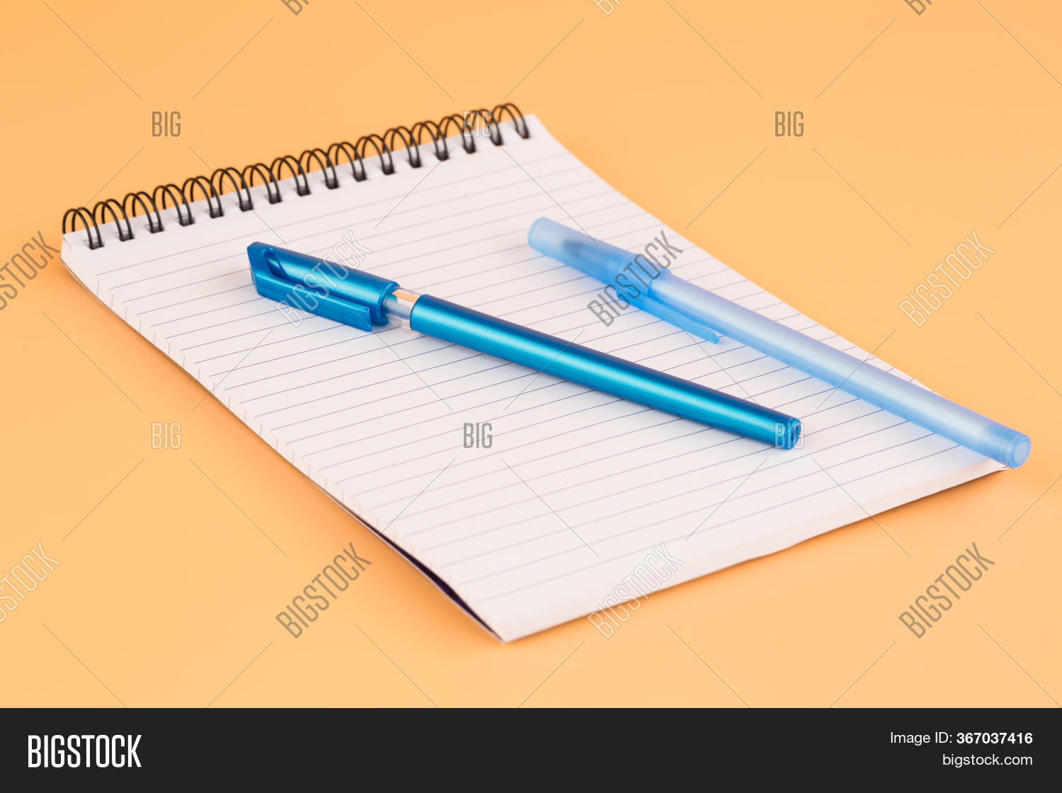 Notepad Two Blue Pens Image & Photo (Free Trial) | Bigstock