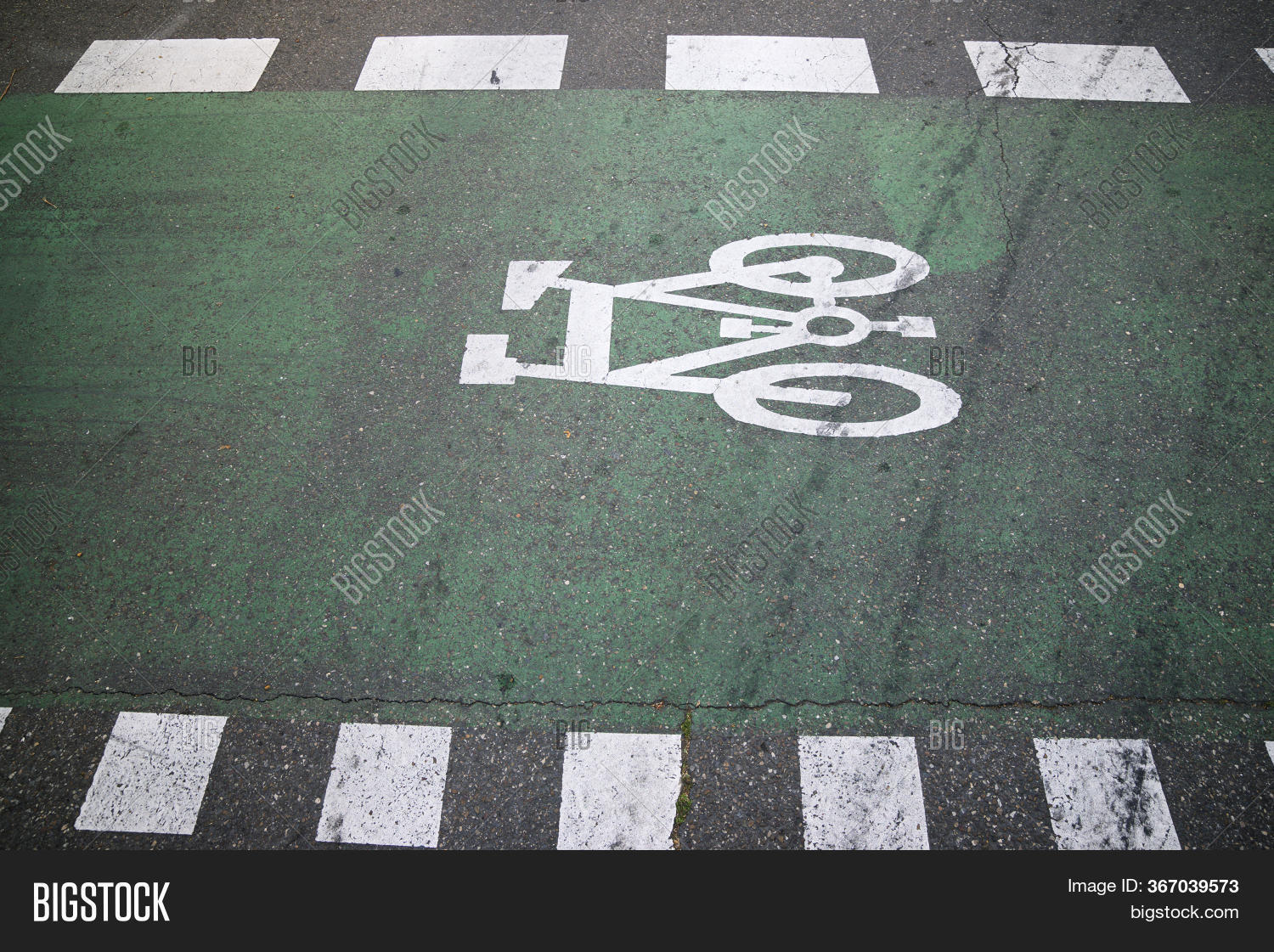 Bike Lane Sign Painted Image & Photo (Free Trial) | Bigstock