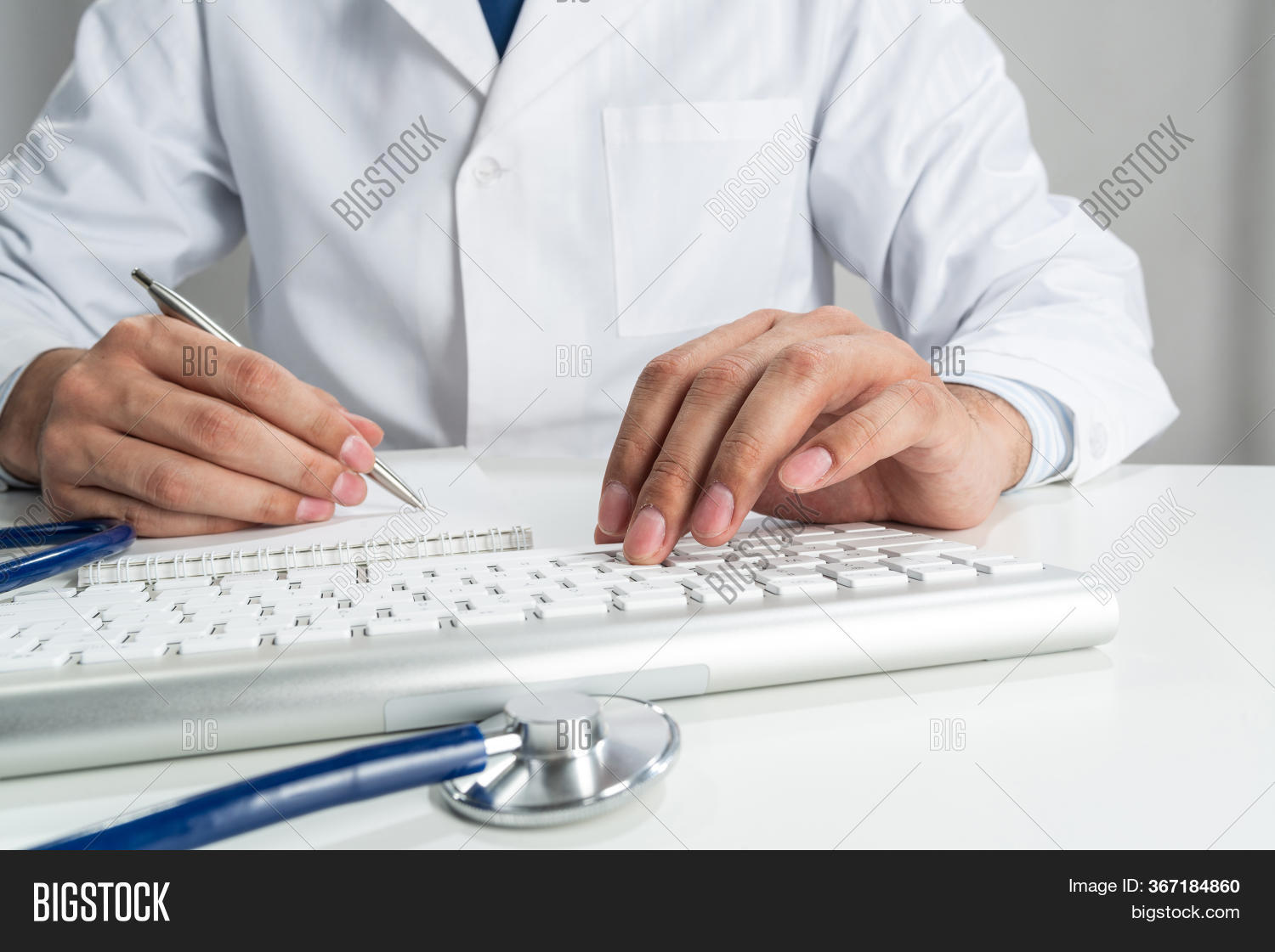 Doctor Typing On Image & Photo (Free Trial) | Bigstock