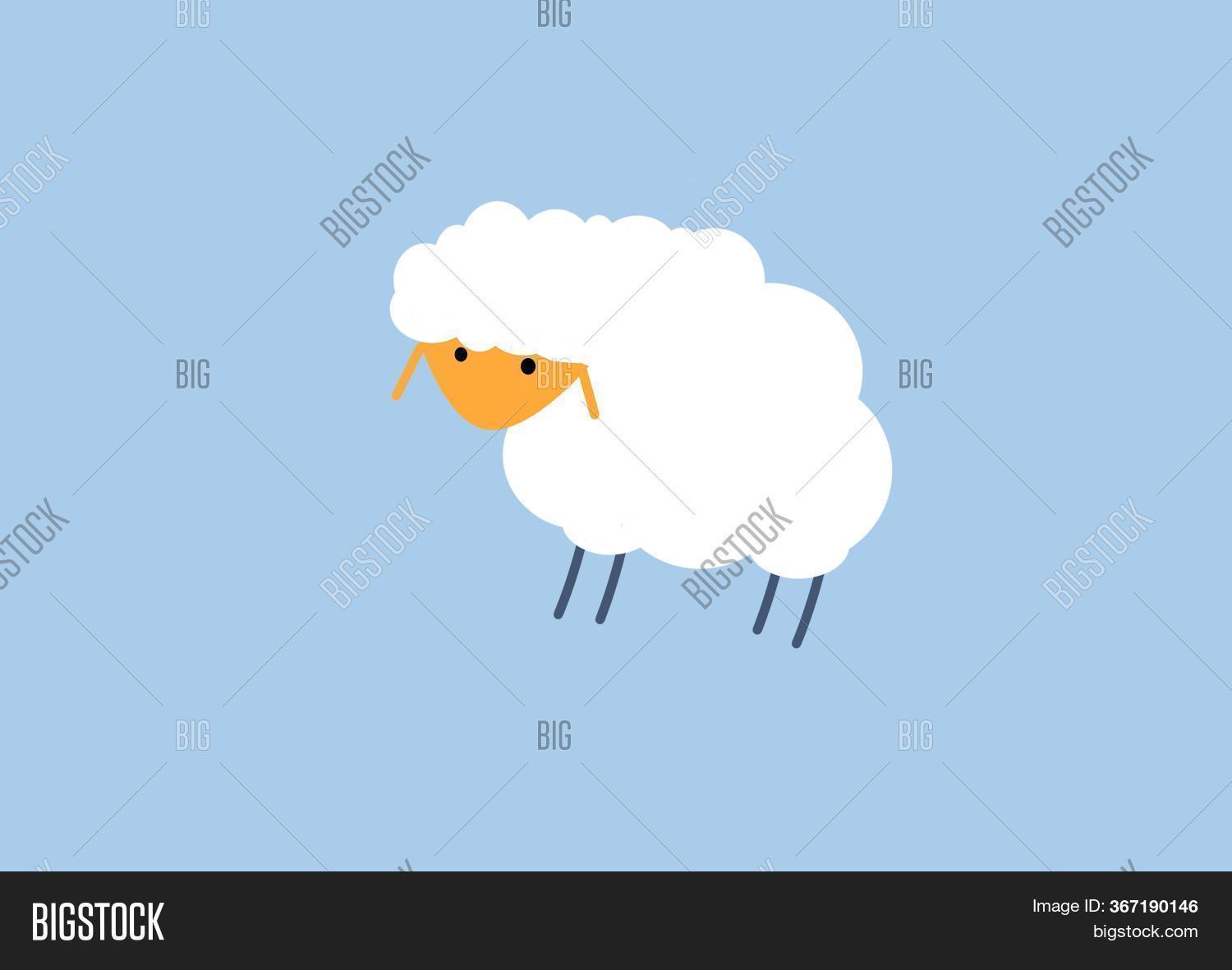 Cartoon Sheep On Blue Image & Photo (Free Trial) | Bigstock