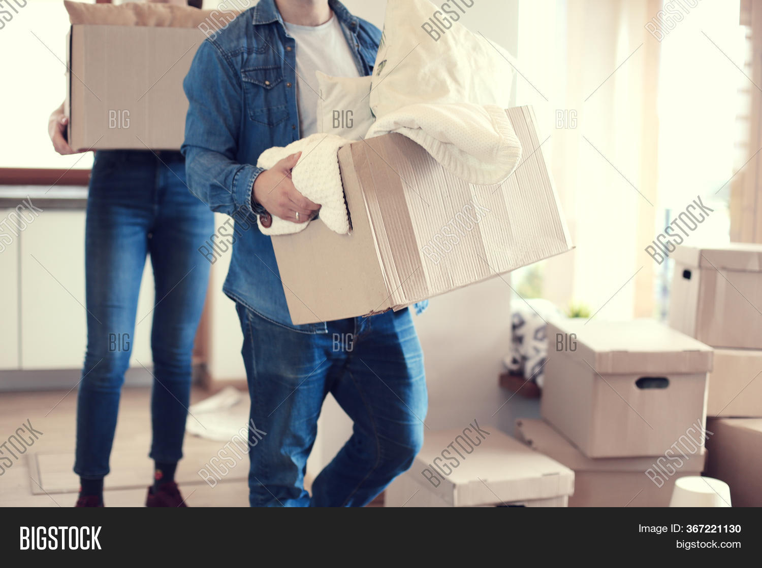 Couple Holding Boxes Image & Photo (Free Trial) | Bigstock