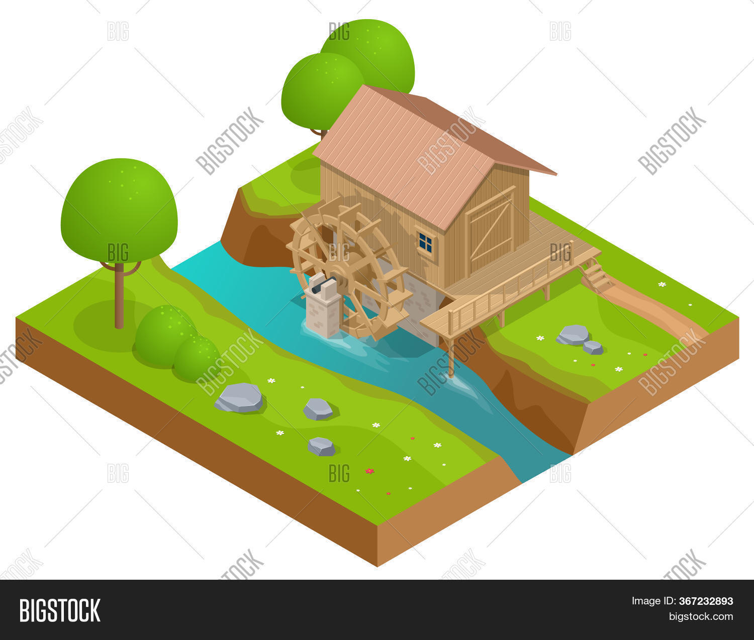 Isometric Wooden Water Image & Photo (Free Trial) | Bigstock