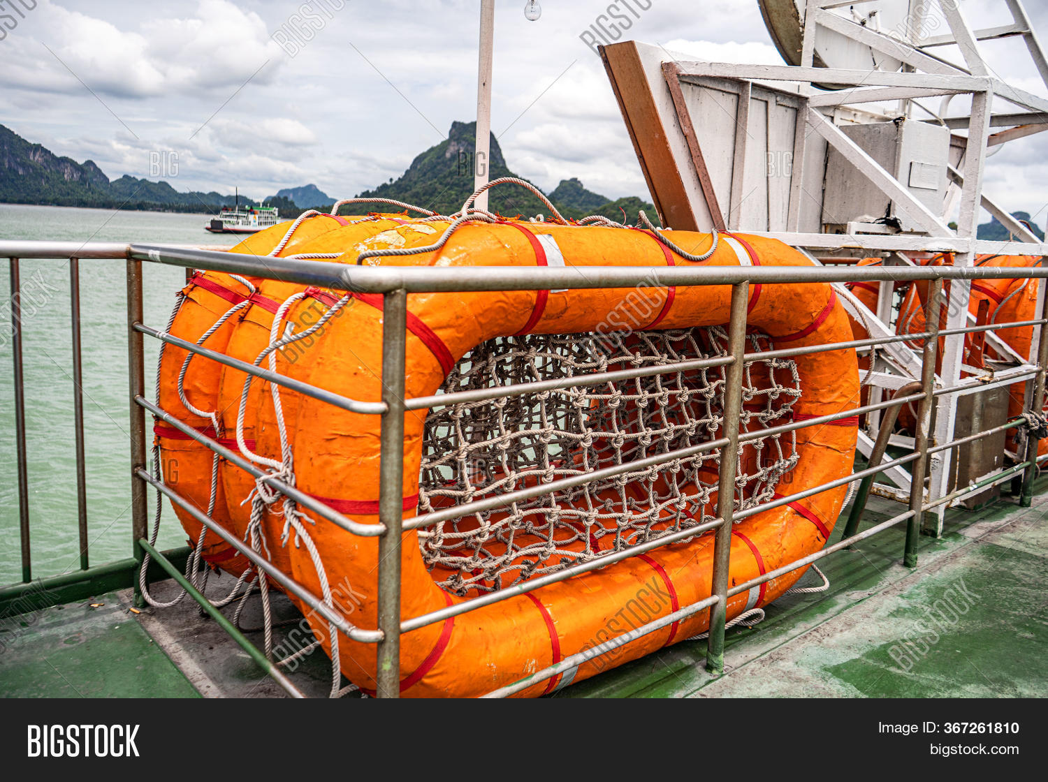 Orange Life Raft. Mesh Image & Photo (Free Trial) | Bigstock