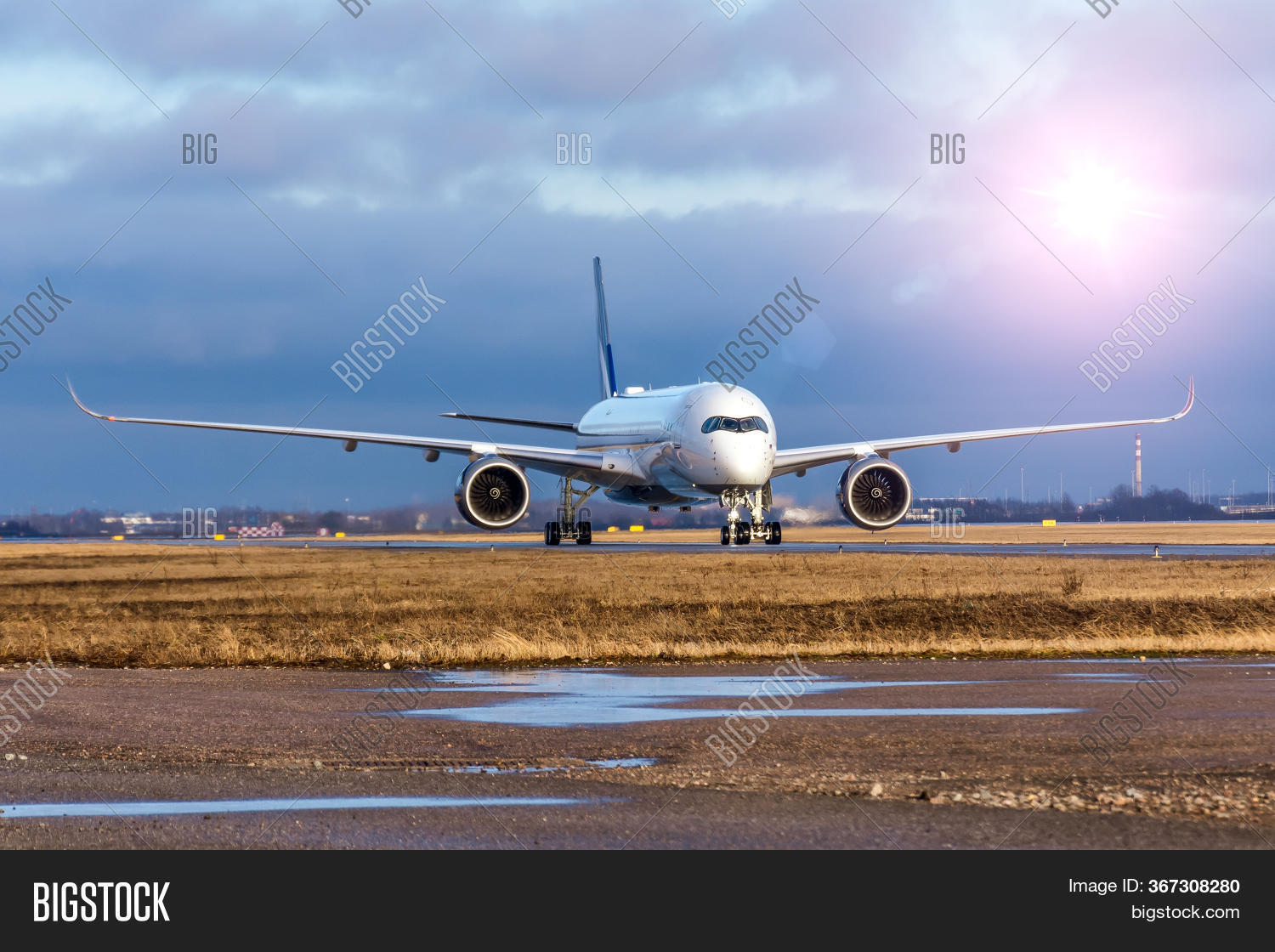 Plane Lit By Evening Image & Photo (Free Trial) | Bigstock