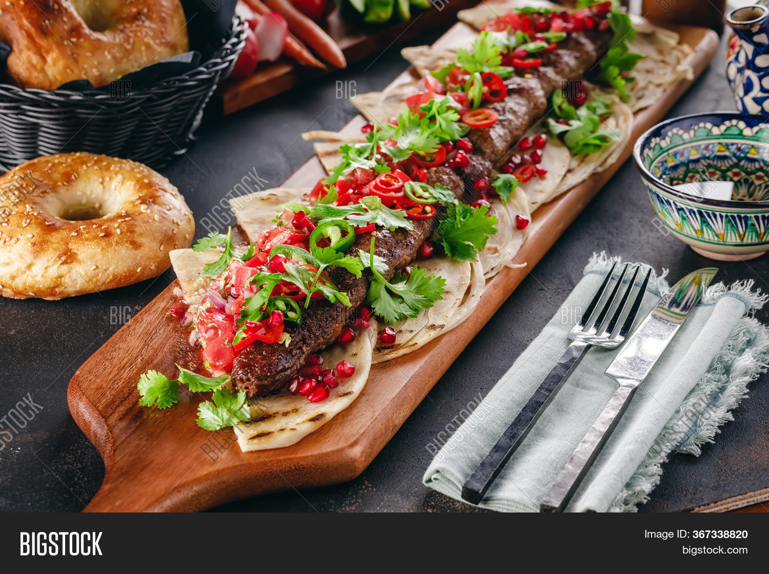 Lula Kebab On Wooden Image & Photo (Free Trial) | Bigstock