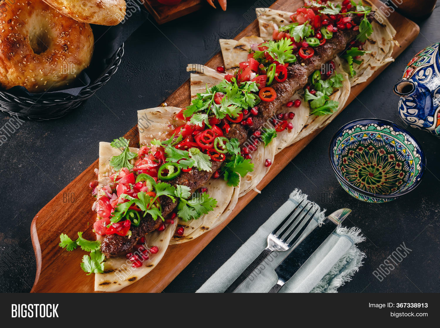 Lula Kebab On Wooden Image & Photo (Free Trial) | Bigstock