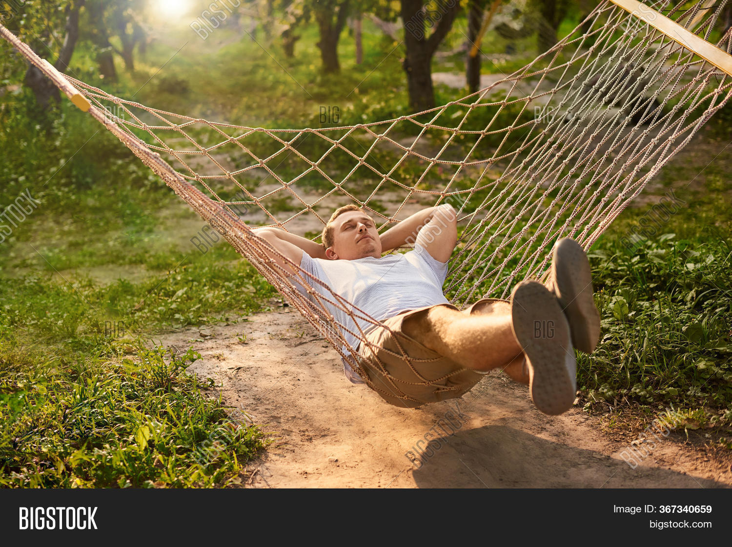 Man Relax Hammock Image & Photo (Free Trial) | Bigstock